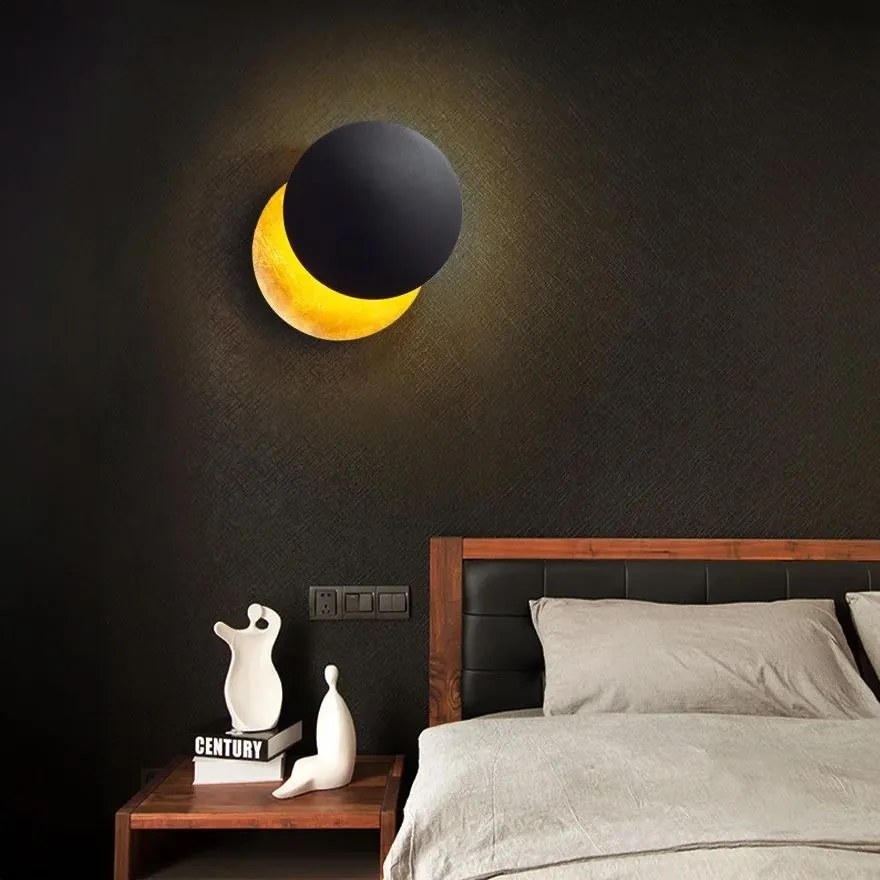 Toolight Toolight, LED nástěnné svítidlo APP1433-W, černá matná-zlatá, OSW-07985
