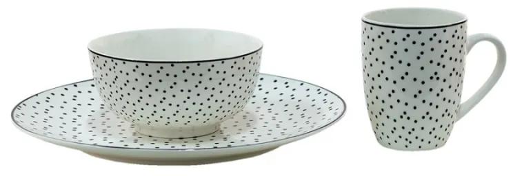 Porcelánový jídelní talíř s černými puntíky Black Dot – 26x2 cm