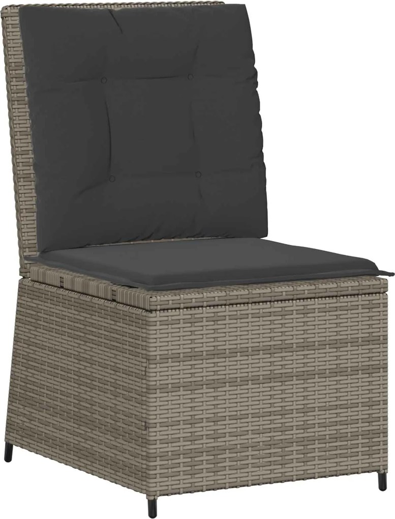 Zahradní sofa s polštářem Šedá polyratan 3394478