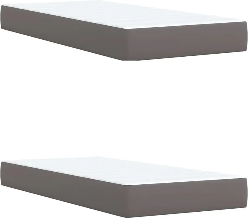 Box spring postel s matrací šedá 200x200 cm umělá kůže 3285227