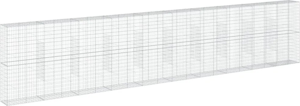 Gabionový koš s víkem 1 000 x 50 x 200 cm pozinkované železo 3295175