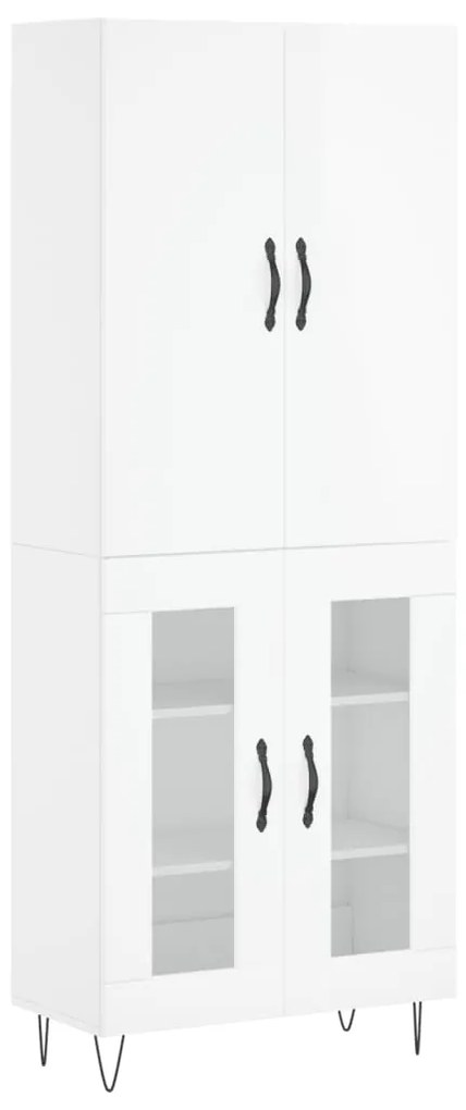 vidaXL Skříň highboard lesklá bílá 69,5 x 34 x 180 cm kompozitní dřevo