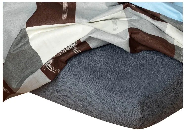 DADKA Froté prostěradlo tmavě šedé Rozměr 80x220x20