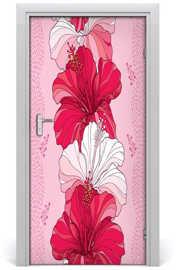 Samolepící fototapeta na dveře Hibiskus 85x205 cm