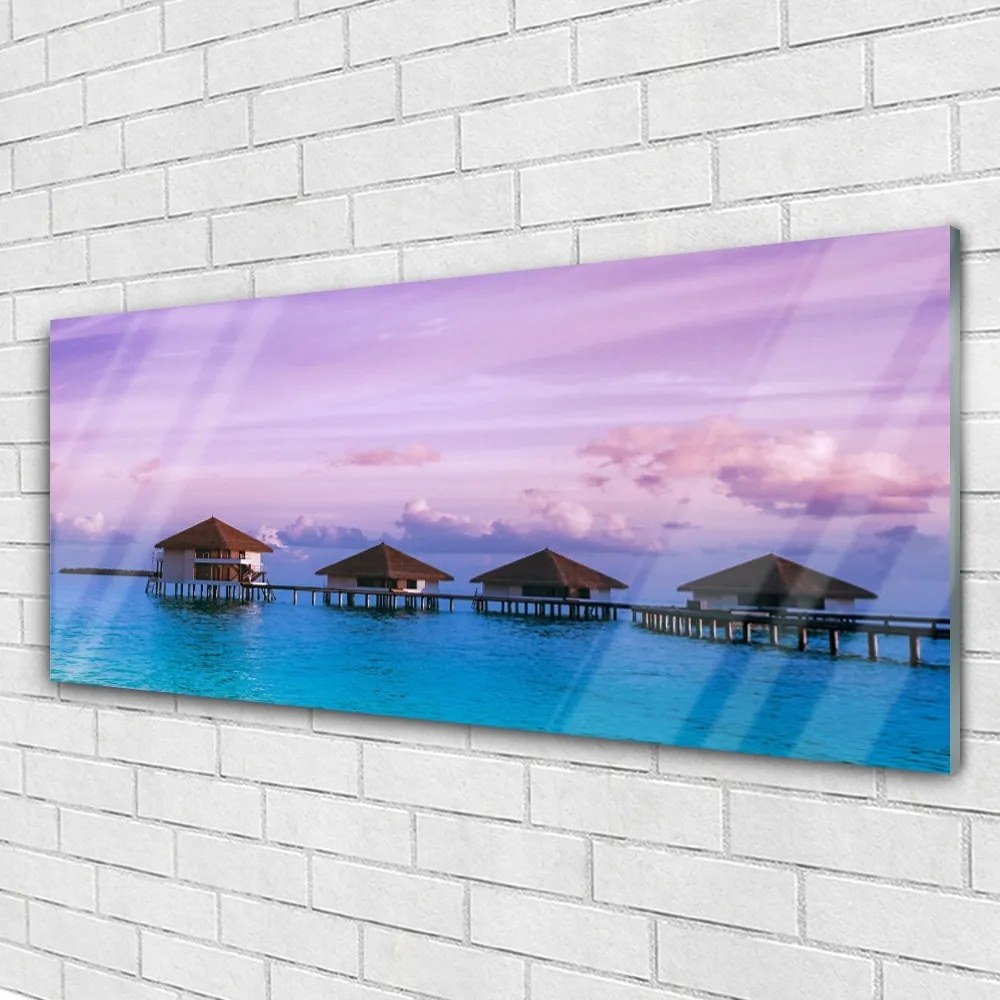 akrylový obraz Moře Architektura 125x50 cm