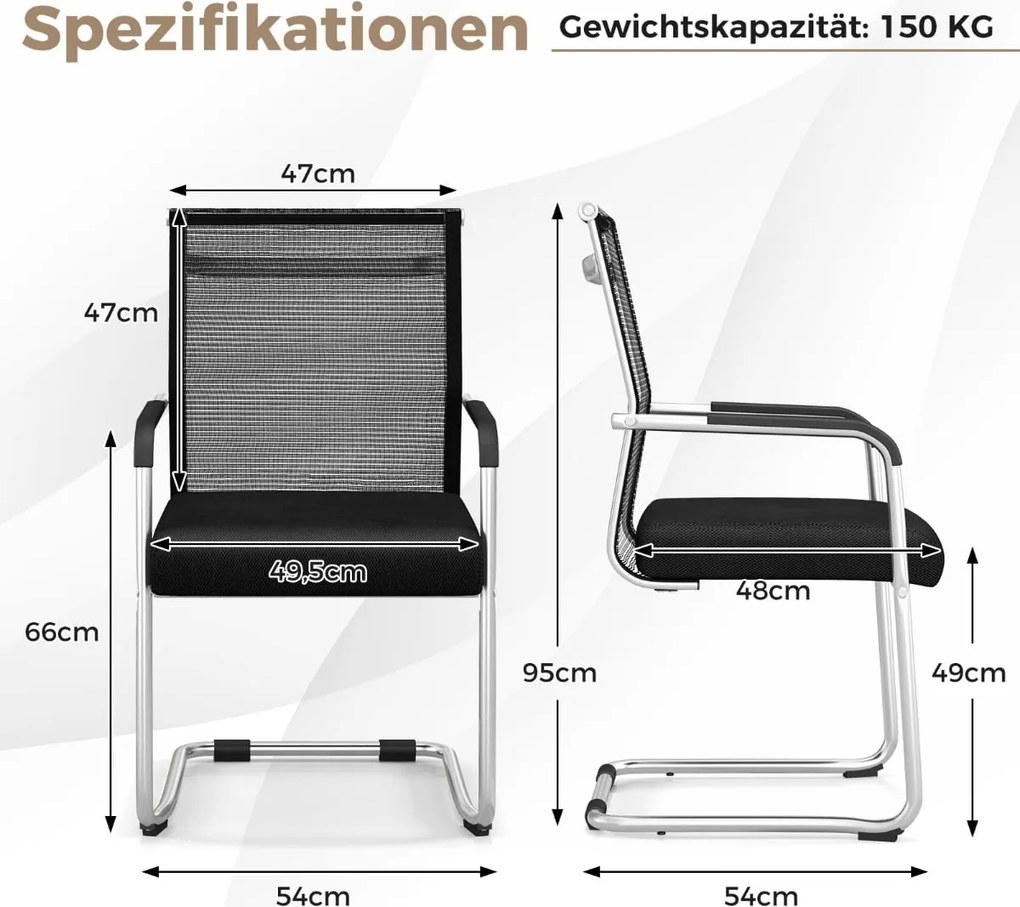 Costway Konzolové židle4Sada stohovatelných houpacích křesel s kovovou