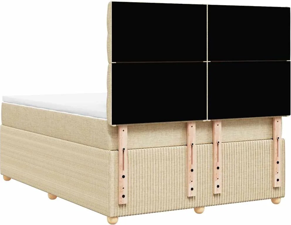 Box spring postel s matrací krémová 140x200 cm textil 3292091