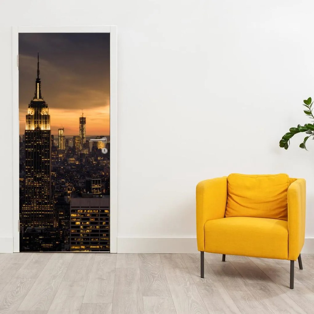 Fototapeta na dveře - New York při západu slunce (95x205cm)