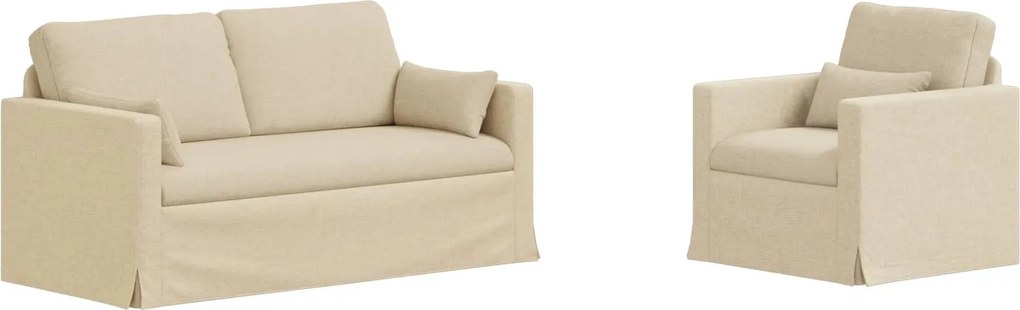 Set pohovek 2 ks Krémová textil 3407542