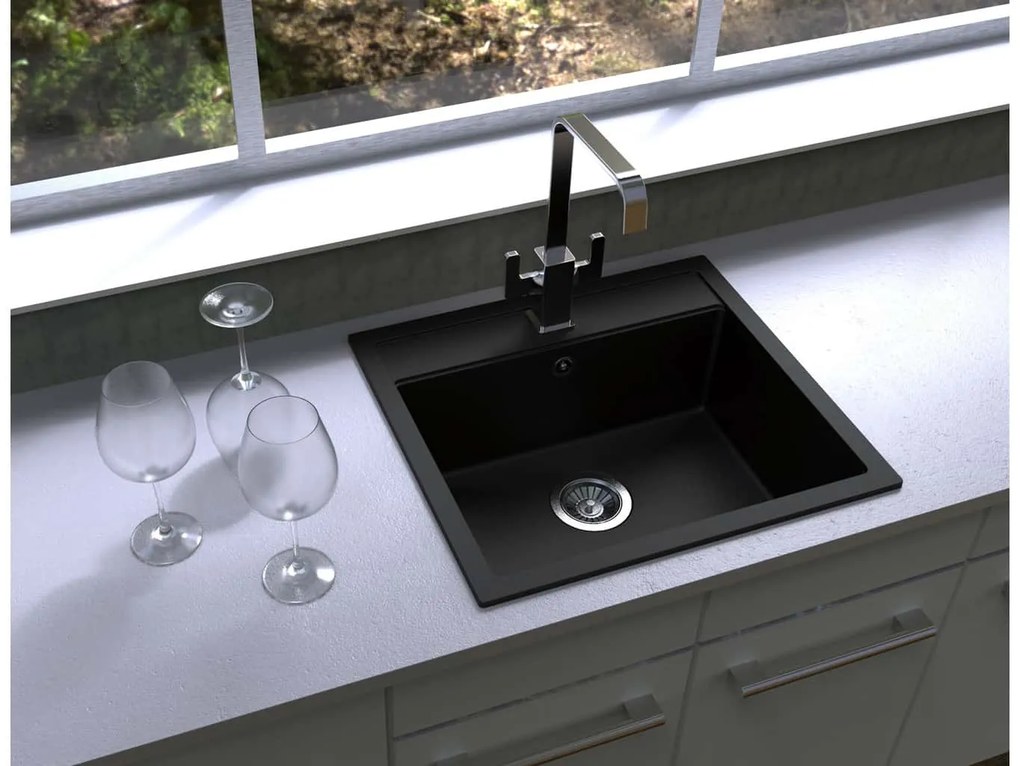 Granitový dřez Sinks Solo 560 Metalblack