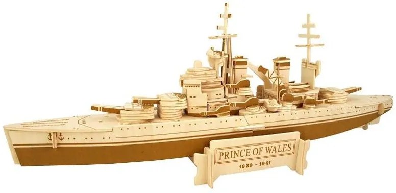 Woodcraft dřevěné 3D puzzle - skládačka Bitevní loď Prince of Wales