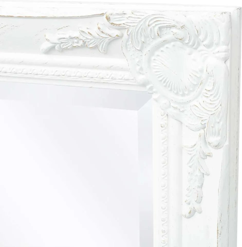 Nástěnné zrcadlo barokní styl 100 x 50 cm bílé 243679