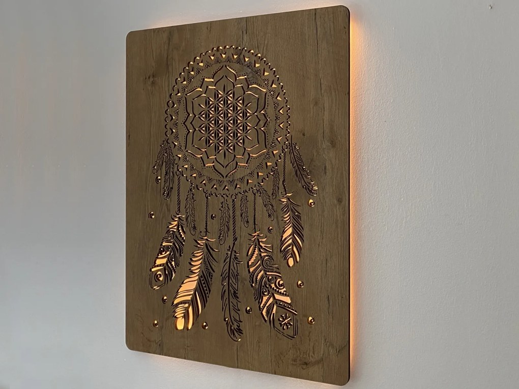 Li-Go "Lapač" světelný obraz 230V 62x80 cm provedení povrchu: bříza