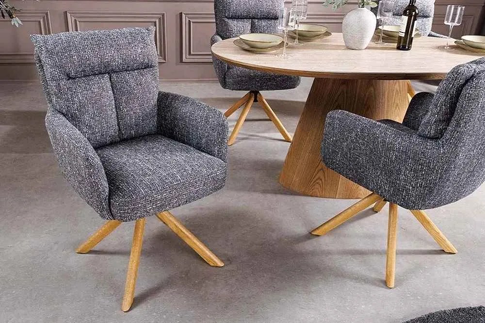 Designová otočná židle Maddison šedá / dub