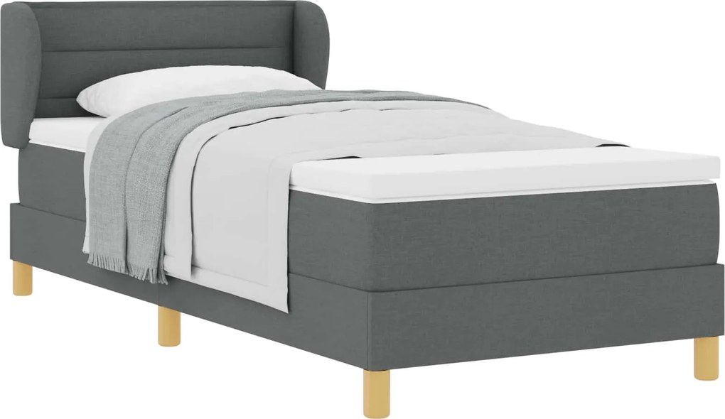 Postel s boxspringem s matrací Tmavě šedá 80 x 200 cm textil 3340116