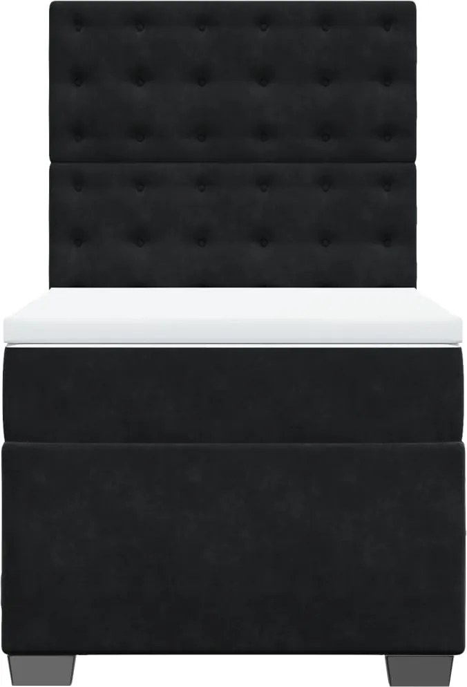 Box spring postel s matrací černá 100x200 cm samet 3293148