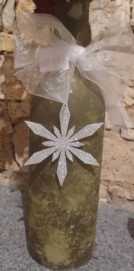 Vánoční ozdoba vločka III, pr. 15 cm, stříbrná, překližka, venkovní