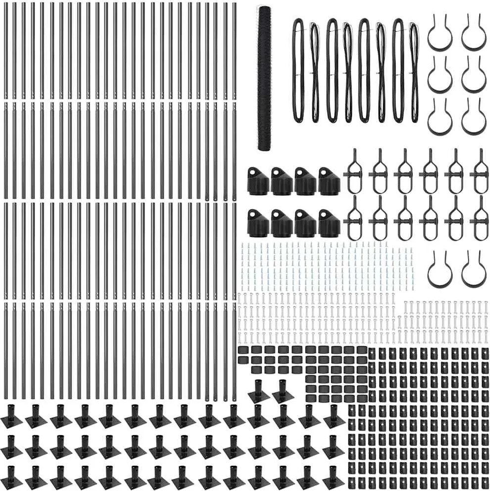 Hexagonální plot s betonovým základem 100 x 1,4 m Šedá Síťovina 3353738