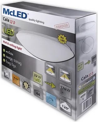 LED svítidlo McLED Cala 32D 32W IP44 4000K neutrální bílá, s pohybovým čidlem ML-411.220.32.0