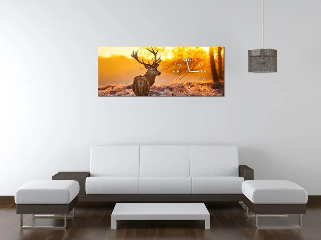 Gario Obraz s hodinami Silný jelen Rozměry: 60 x 40 cm