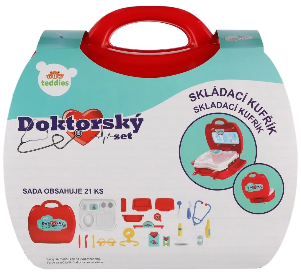 Teddies Sada doktor/lékař plast v plastovém kufříku 24x22x9cm v sáčku