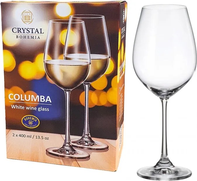 BOHEMIA COLUMBA SKLENICE NA BÍLÉ VÍNO 400ML SADA 2KS