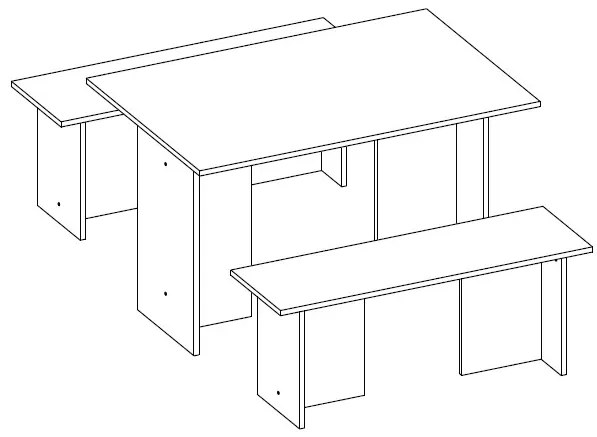 Jídelní set Sergeant, beton/bílá