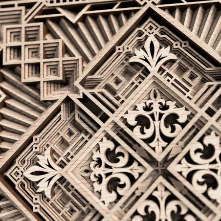 Vyřezávaná dřevěná 3D mandala na zeď | SENTOP PR0461