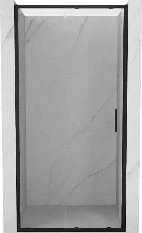 Mexen Exo, posuvné dveře do otvoru 125x200 cm, 6mm čiré sklo, černý profil, 8151-125-000-70-00
