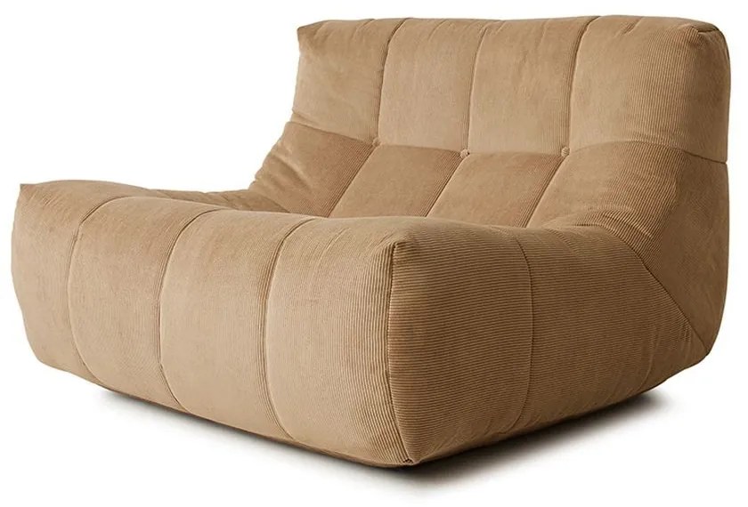Hnědá manžestrová pěnová lenoška Lazy Lounge - 105*105*75 cm