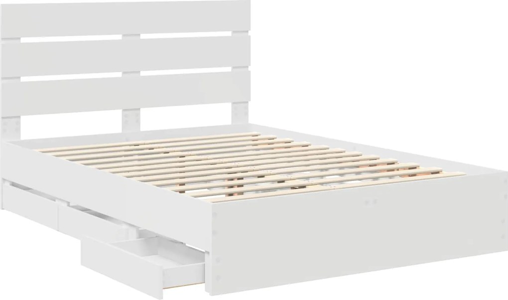 Rám postele se zásuvkou Bílá 160 x 200 cm Inženýrské dřevo 3411818