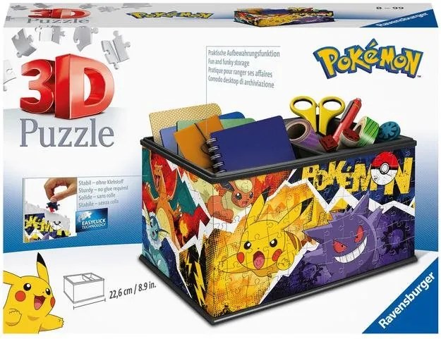 3d puzzle ravensburger puzzle 115464 úložná krabice pokémon 216 dílků
