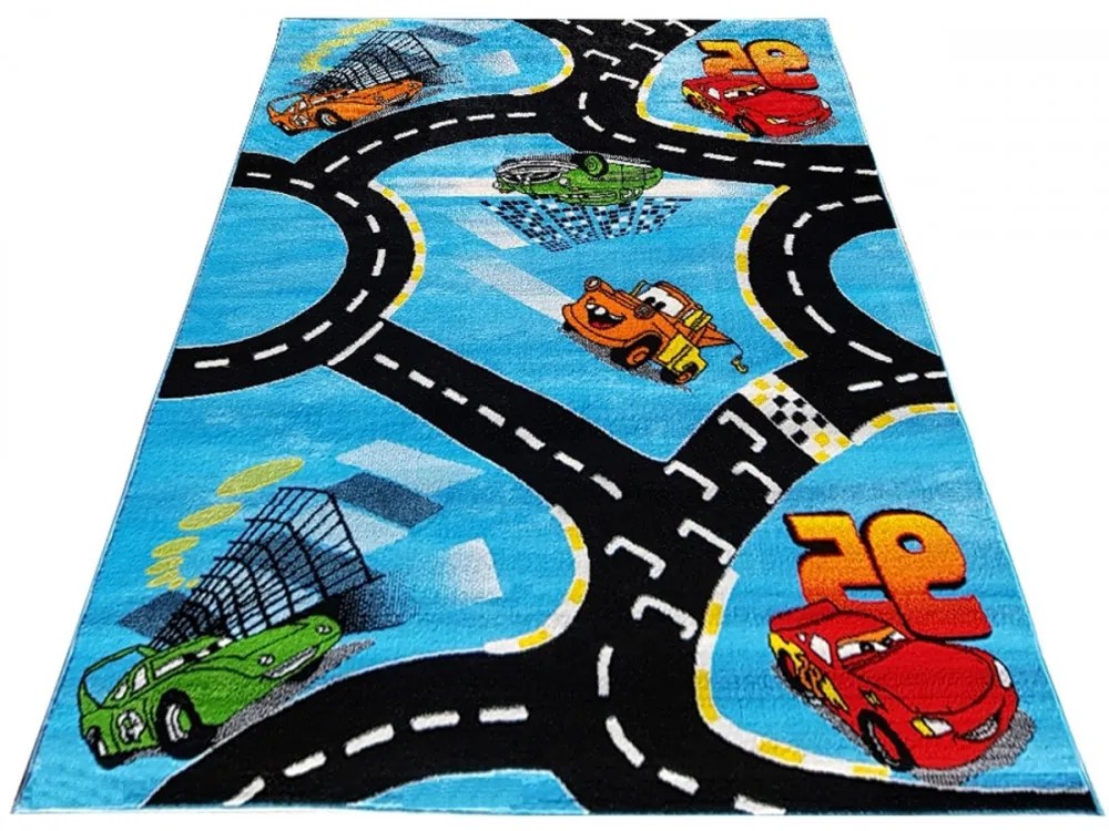 Dětský kusový koberec Cestičky modrý, Velikosti 240x330cm