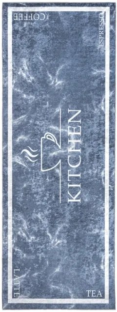 Protiskluzový koberec / běhoun 46741 KITCHEN šedý / bílý