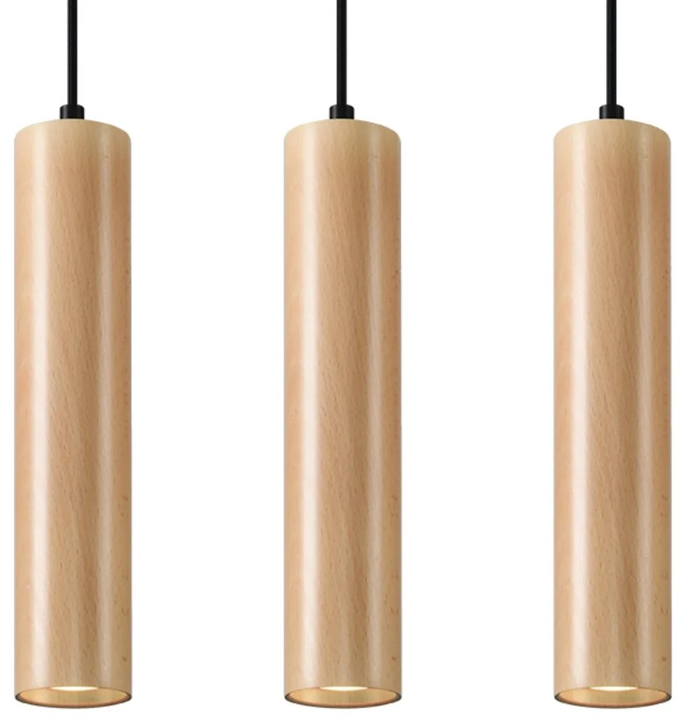 Sollux Lighting LINO 3 dřevěná závěsná lampa