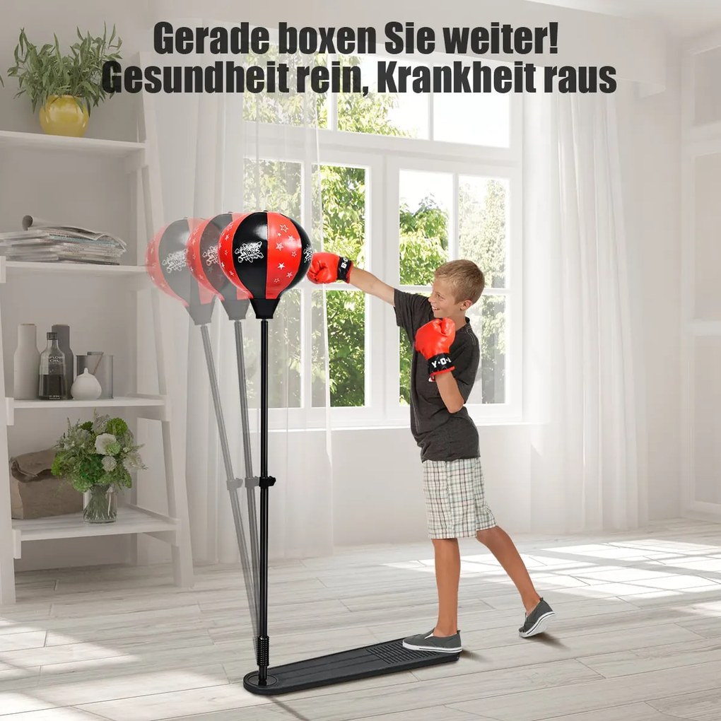 Costway Dětský boxovací míč 85-130 cm výškově nastavitelný boxerský míč boxerská