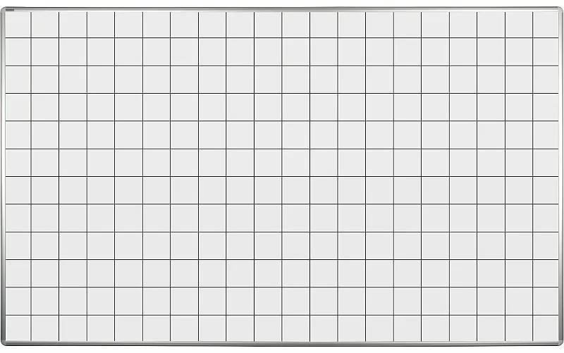 Magnetická tabule s odkládací poličkou MANAŽER L 200 x 120 cm (potisk) - čtverce 100 mm (102001201105)