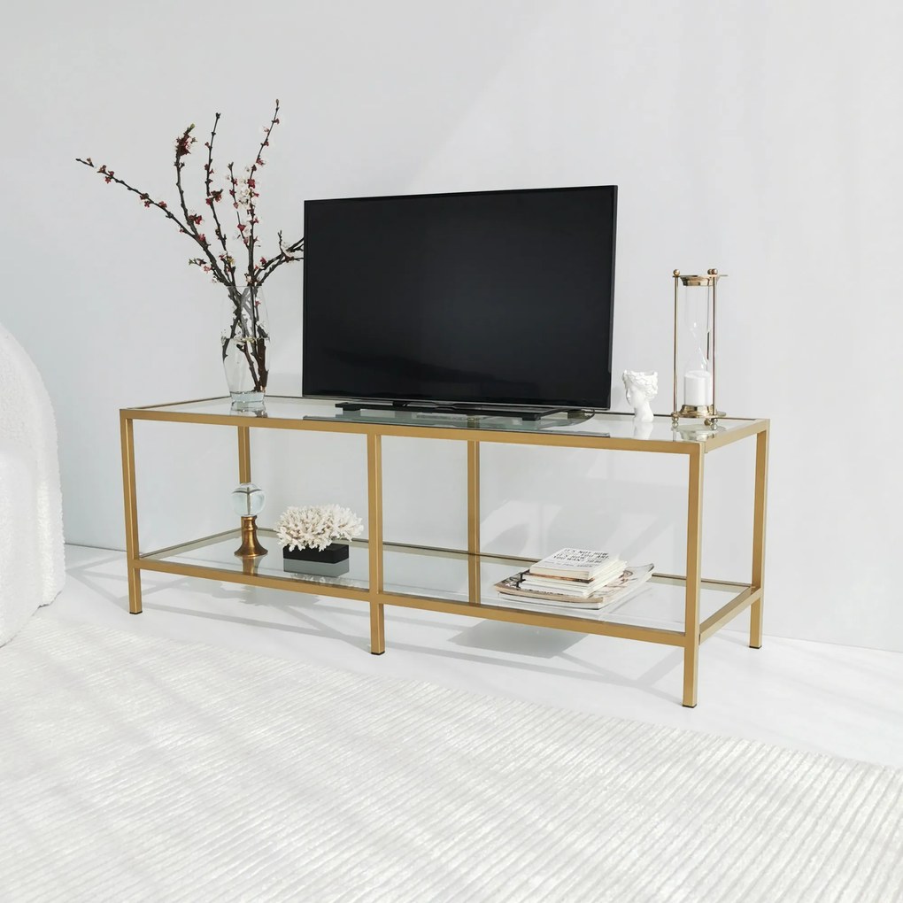 KALUNE DESIGN Kovový TV stolek GLAMP zlatý 552NOS2223