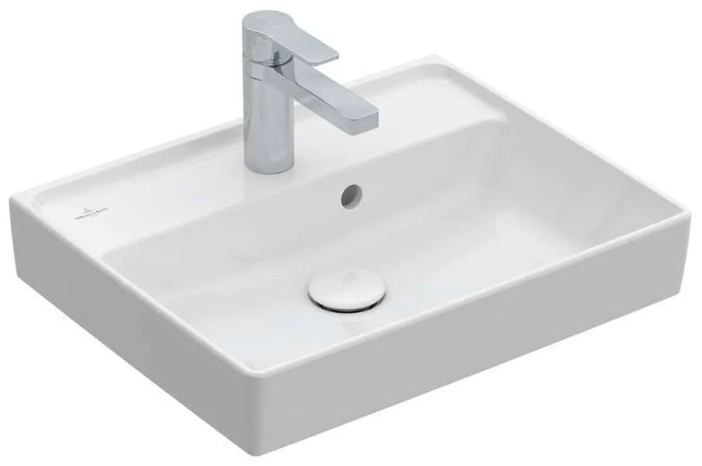 Villeroy & Boch Collaro - Umývátko 50x40 cm, s přepadem, 1 otvor pro baterii, CeramicPlus, Stone White 433450RW