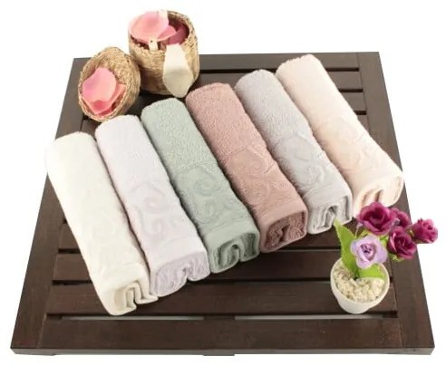 Sada 6 bavlněných ručníků Sal, 30 x 50 cm