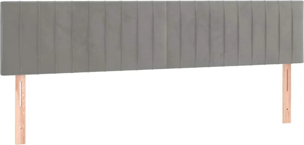 Box spring postel s matrací a LED světle šedá 180x200 cm samet 3134537