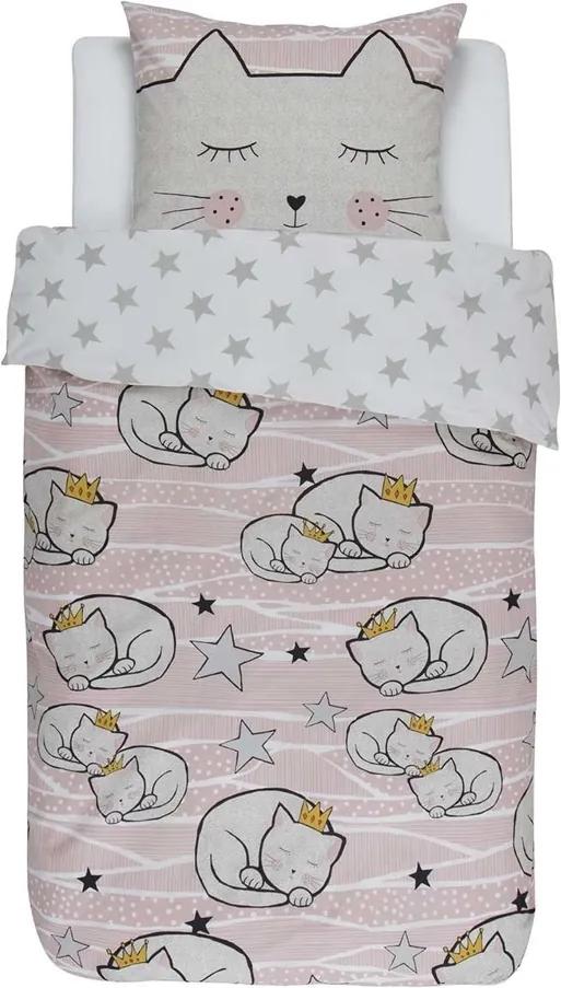 Bavlněné povlečení na postel pro děti s motivem kočky, obrázkové povlečení,  100 % bavlna - Covers & Co - 140x220+60x70 | BIANO