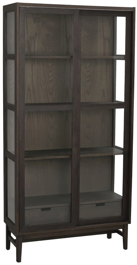 ROWICO Prosklená vitrína HAZELNUT hnědá 203x100 cm 121156
