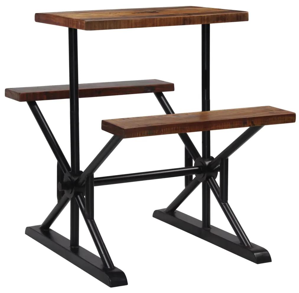 245379 vidaXL Barový stůl s lavicemi masivní recyklované dřevo 80x50x170 cm
