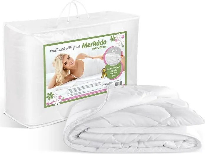 Bellatex Přikrývka Merkado Aloe Vera letní, 140x200, 450g 140x200 cm bílá