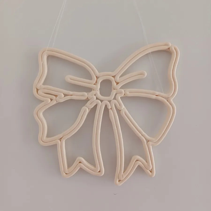 ECOprint vánoční ozdoba mašle 30 cm bílá, 3D tisk, plast, venkovní