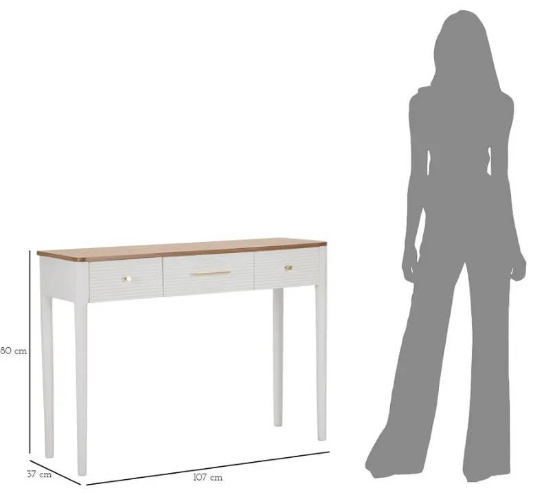Designová konzole Gerlinde 107 cm bílá