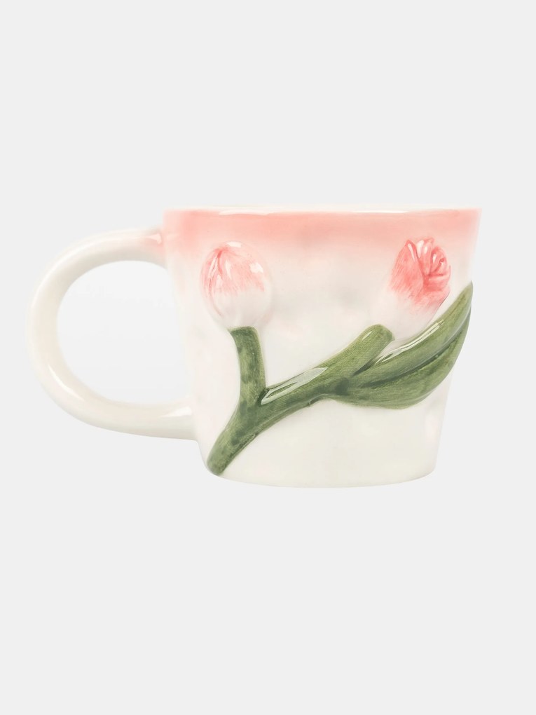 Sinsay - Hrnek s reliéfním motivem tulipánů - levandulová