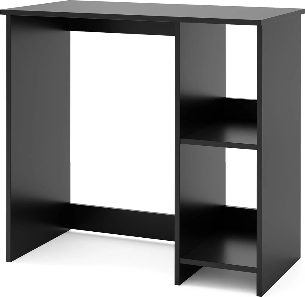 Costway Malý psací stůl s 2 přihrádkami – 80 × 40 × 74 cm, černý
