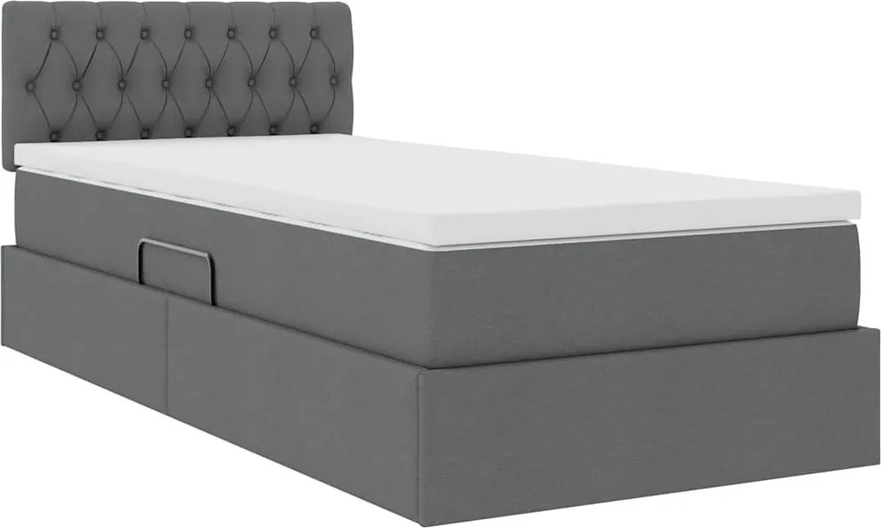 Postel s úložným prostorem a matrací Tmavě šedá 90 x 200 cm 3370546